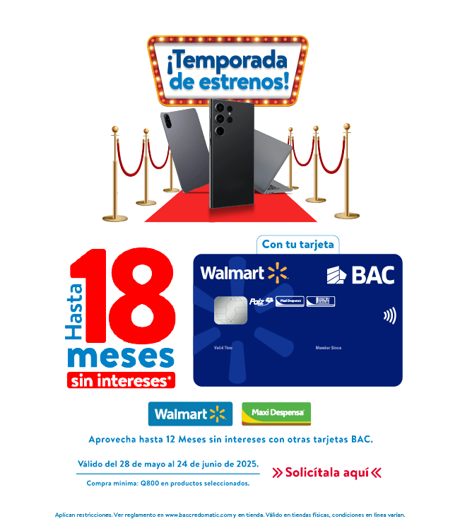 Tarjeta Walmart Platinum Mastercard | BAC Credomatic